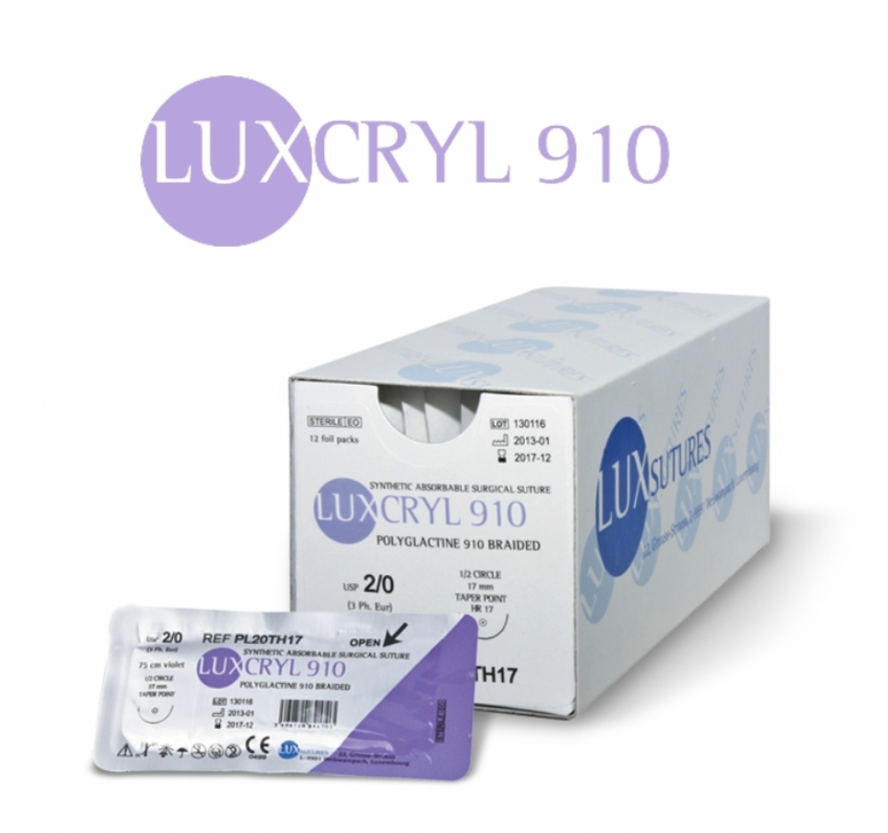 LUXCRYL 910 Polyglactin 910 Absorbable Braided Surgical Suture – USP 3/ ...